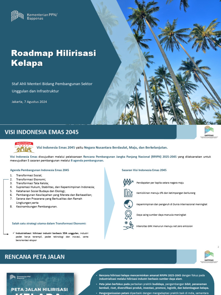 Peta Jalan Hilirisasi Kelapa 2025-2045 - 07082024 | PDF