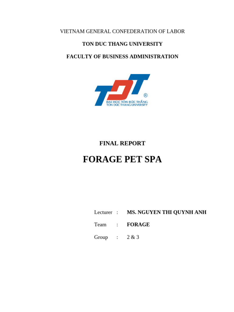 FinalReport Forage PetSpa | PDF