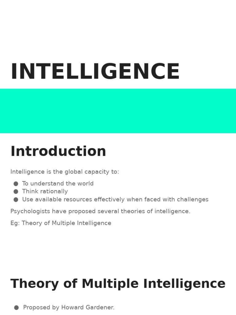 Theory of Multiple Intelligence | PDF