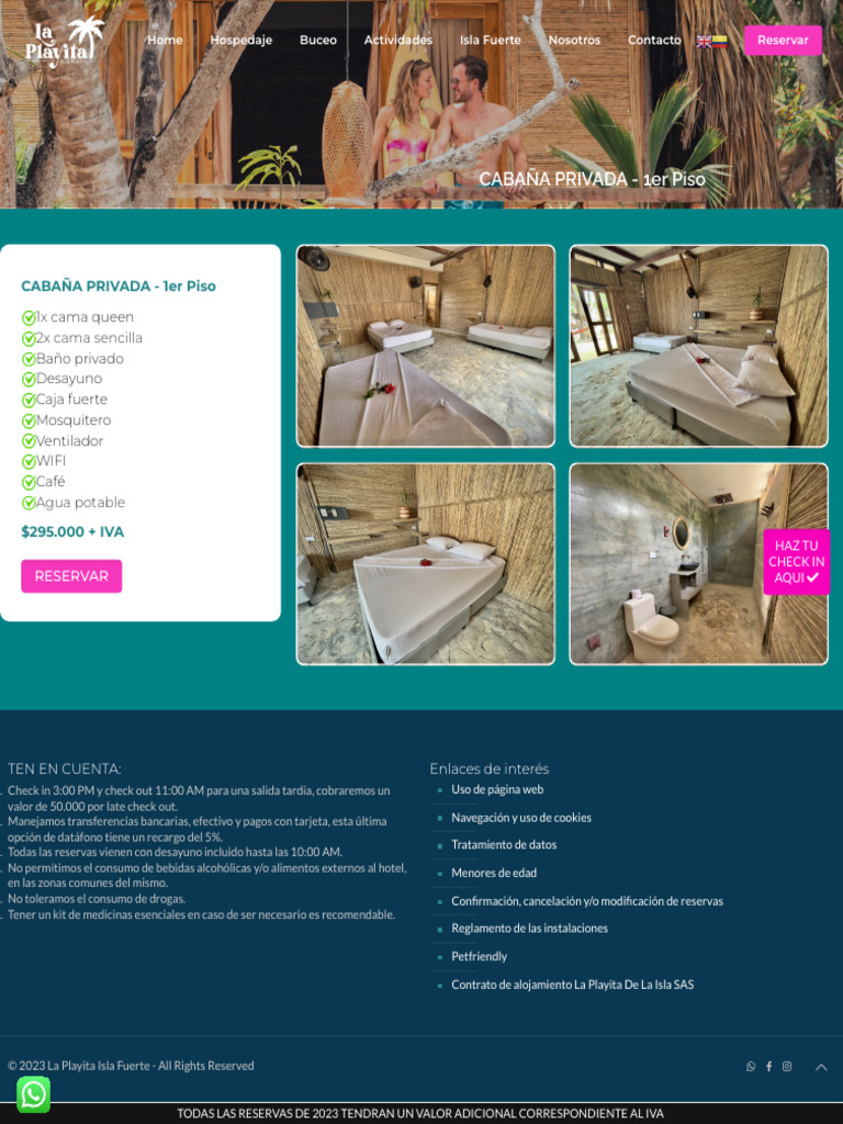 Cabaña Privada 1 Piso - LA PLAYITA ISLA FUERTE | PDF