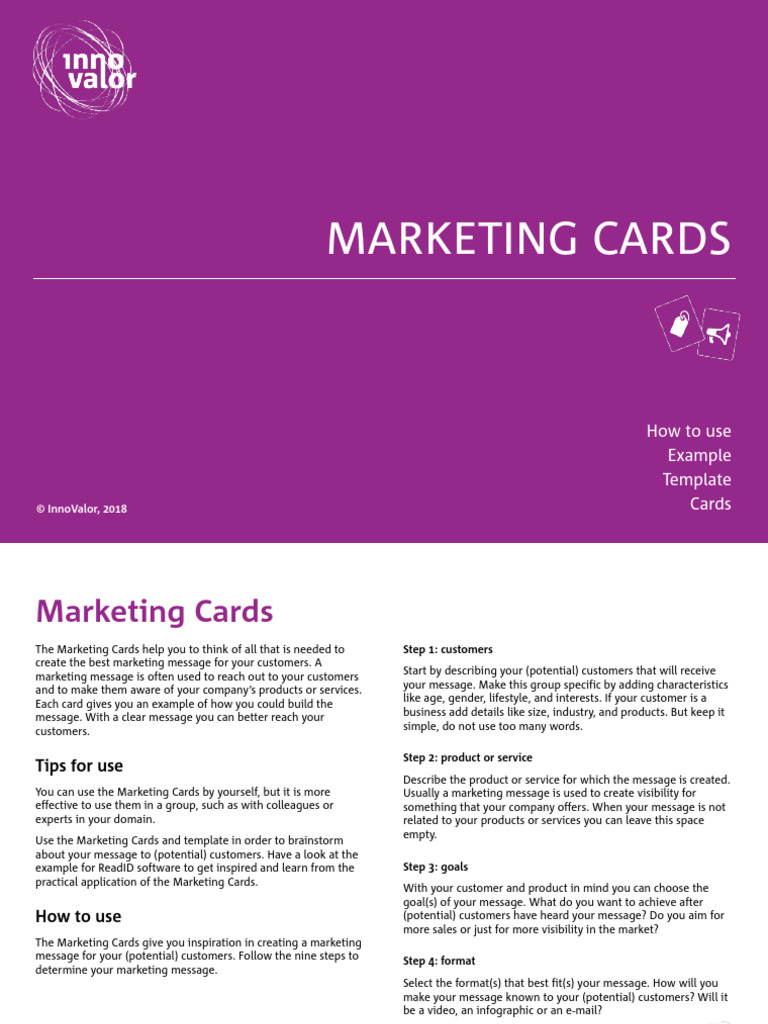 Marketing Cards | PDF | Marketing | Career & Growth