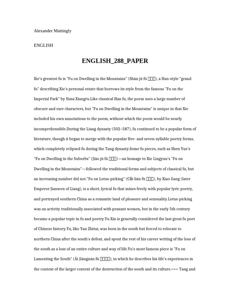 English 288 Paper | PDF