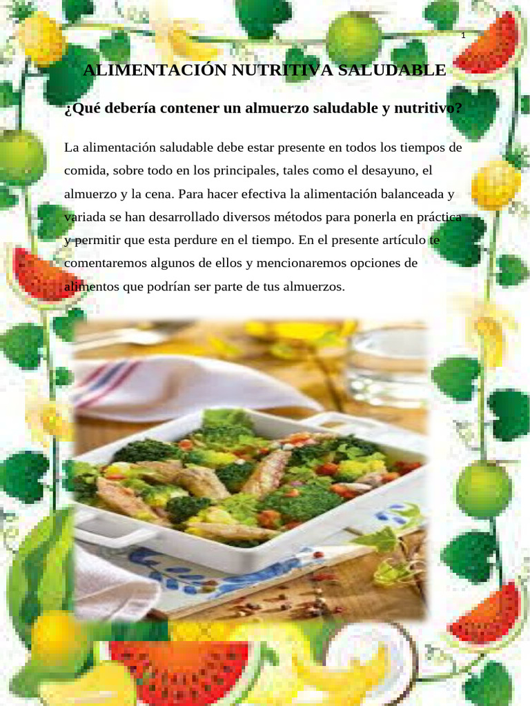 ALIMENTACIÓN - NUTRITIVA - SALUDABLE XXXXXDDDDDD | PDF