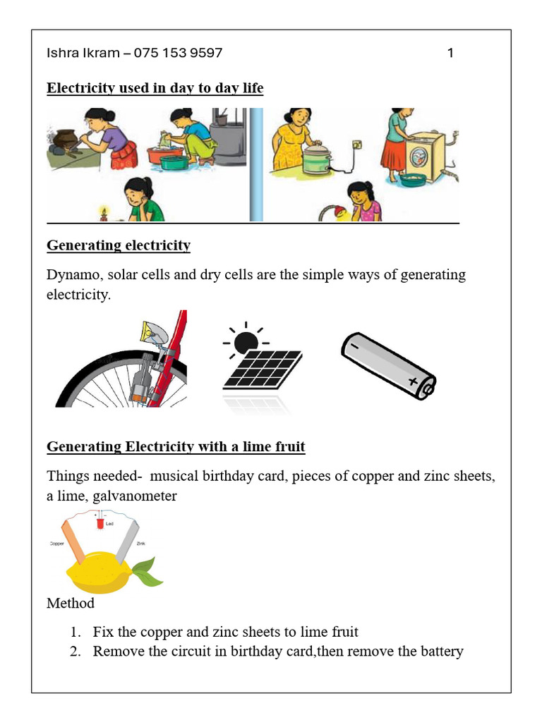Electricity Used in Day To Day Life | PDF | Resistor | Electrical ...