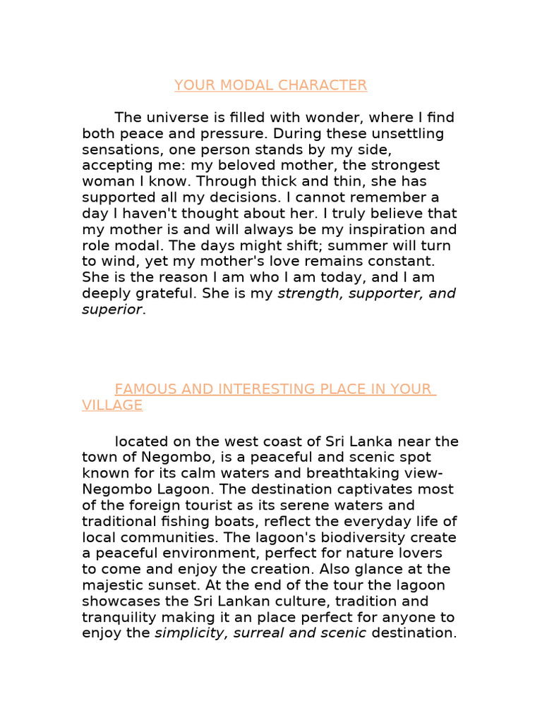 Your Modal Character | PDF