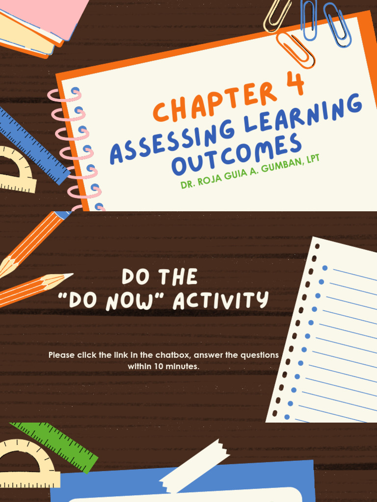 Chapter 4: Assessing Learning Outcomes | PDF | Educational Assessment ...