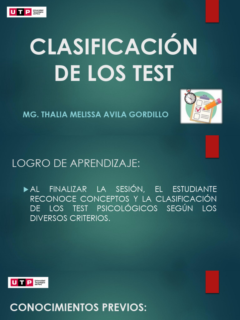 Clasificación de Los Test | PDF