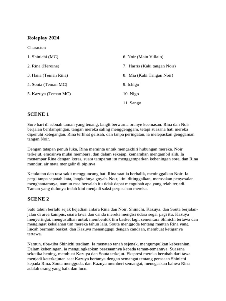 Roleplay 2024(narasi tanpa dialog) | PDF