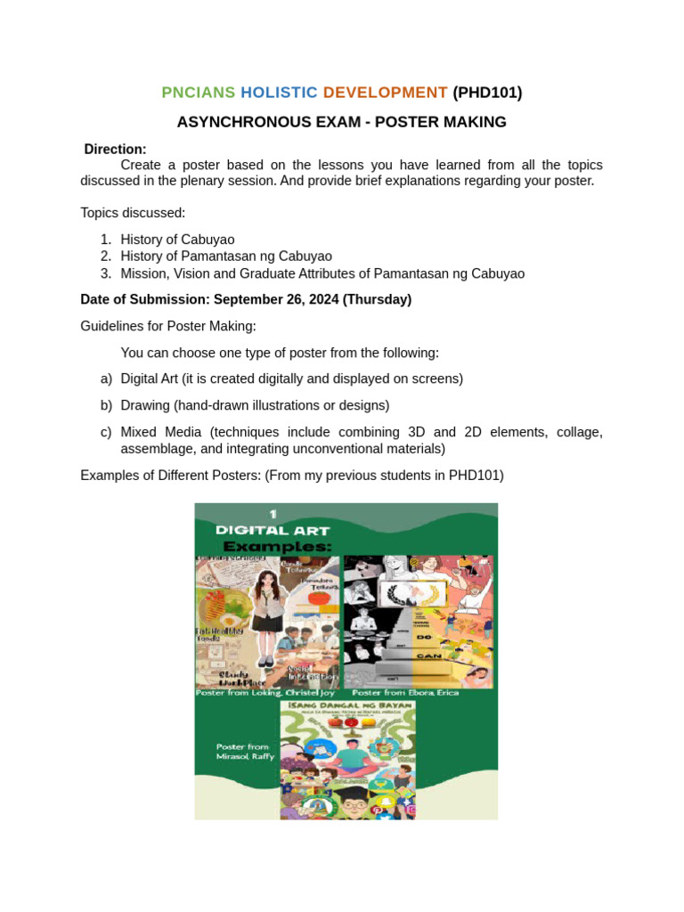 Poster Making Guidelines and Rubrics | PDF