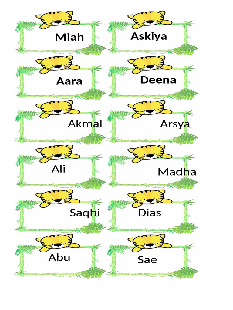 Nama Anak TK b1 | PDF