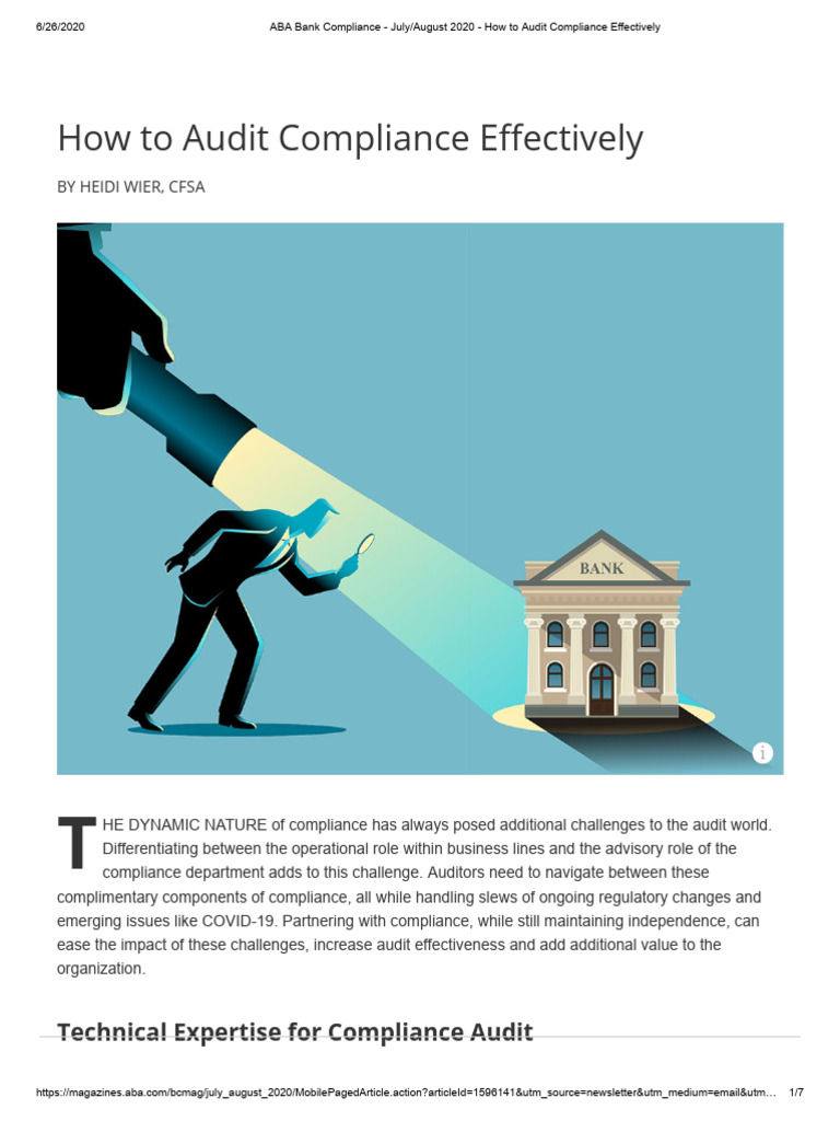 ABA-Bank-Compliance-July_August-2020-How-to-Audit-Compliance ...