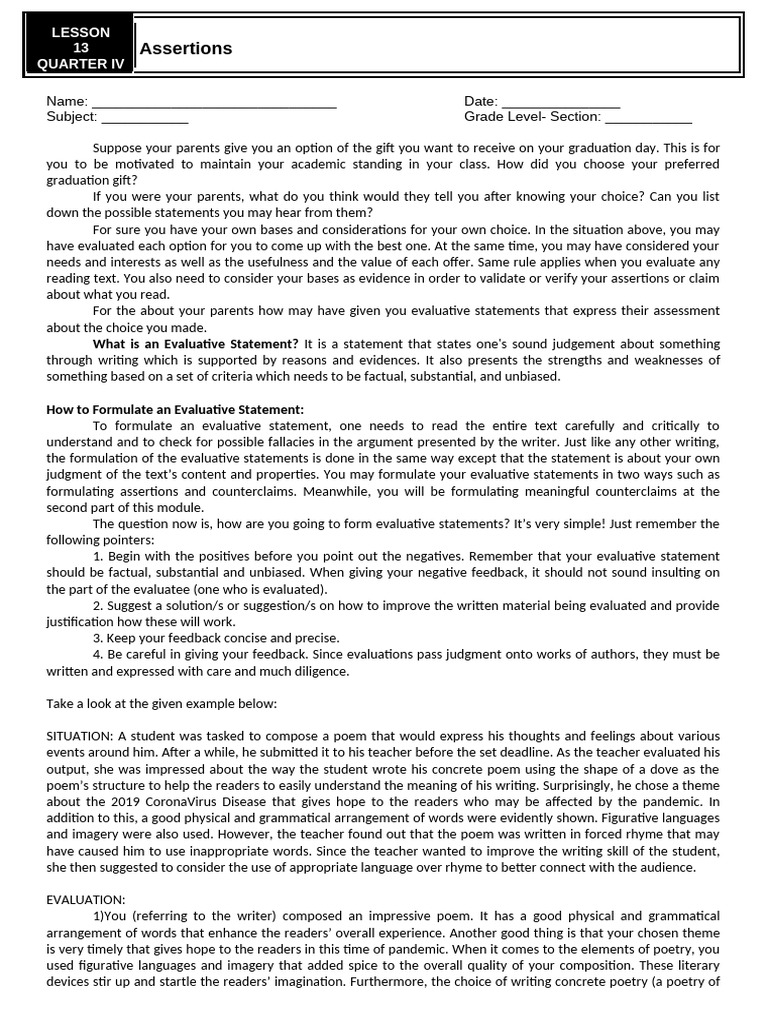 Activity Sheet 12 - Q4 - RWS | PDF | Poetry | Science & Mathematics