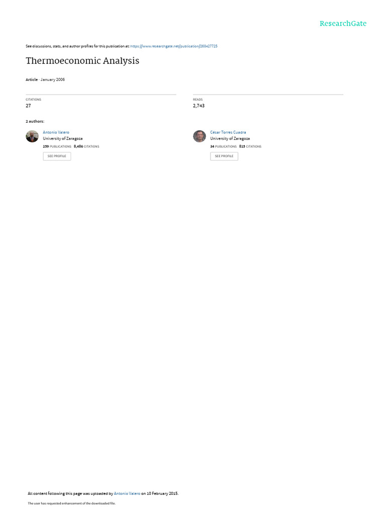 Thermoeconomic Analysis | PDF