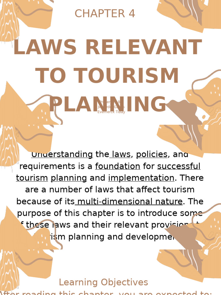 Laws Relevant To Tourism Planning | PDF