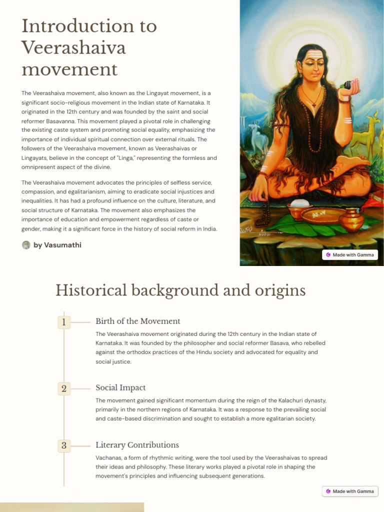 Introduction to Veerashaiva Movement | PDF