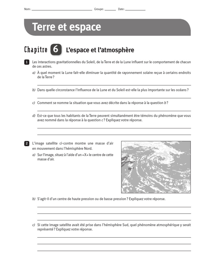 Quiz Formatif Ch6 L'espace Et L'atmosphère | PDF