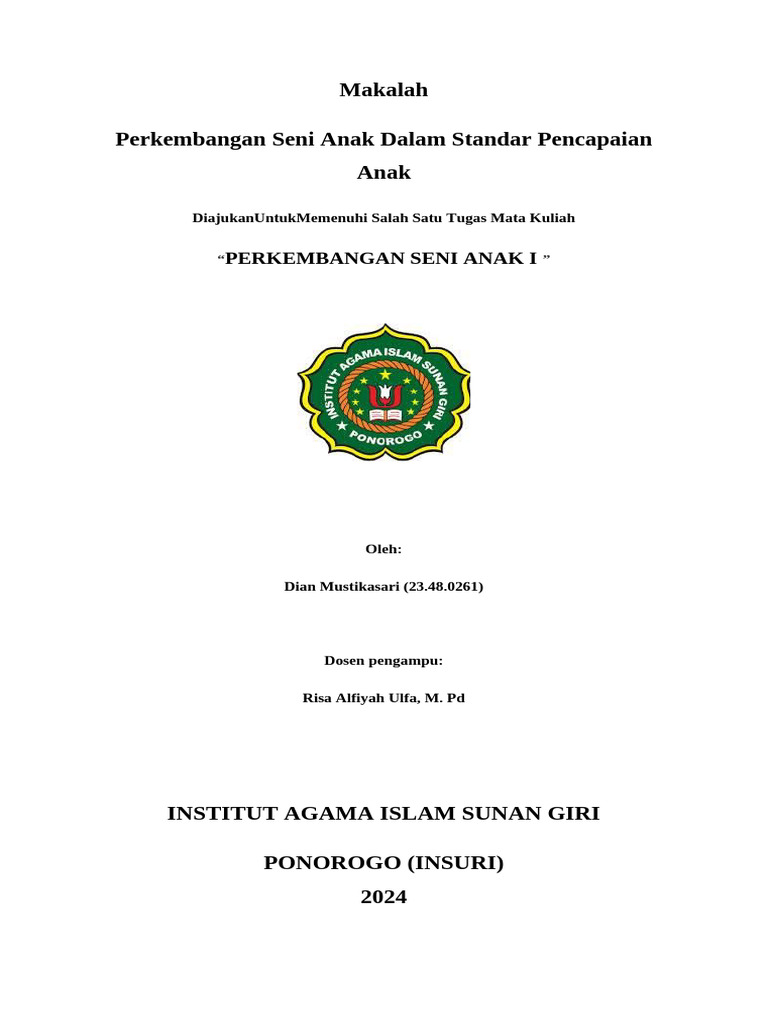 Perkembangan Seni Anak 1 | PDF