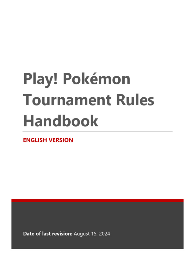 Play Pokemon Tournament Rules Handbook en | PDF