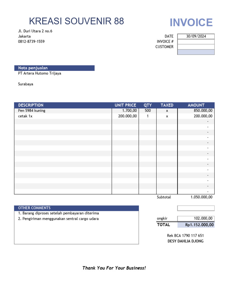 Nota Penjualan | PDF