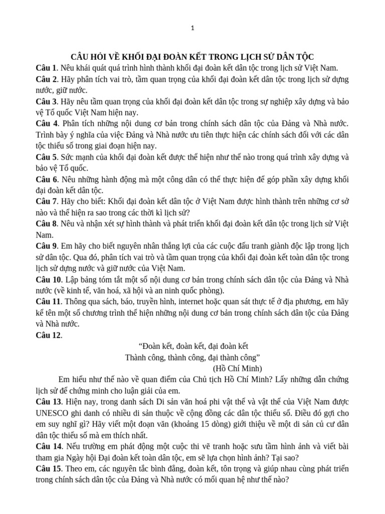 Khoi Doan Ket Dan Toc | PDF