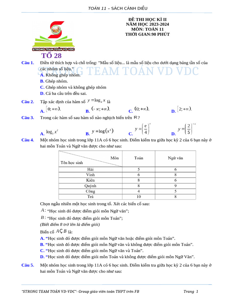 ĐỀ 18-TỔ-28-ĐỢT-10-ST-ĐỀ-HK2-11-CD-CTM (Nộp bù) | PDF