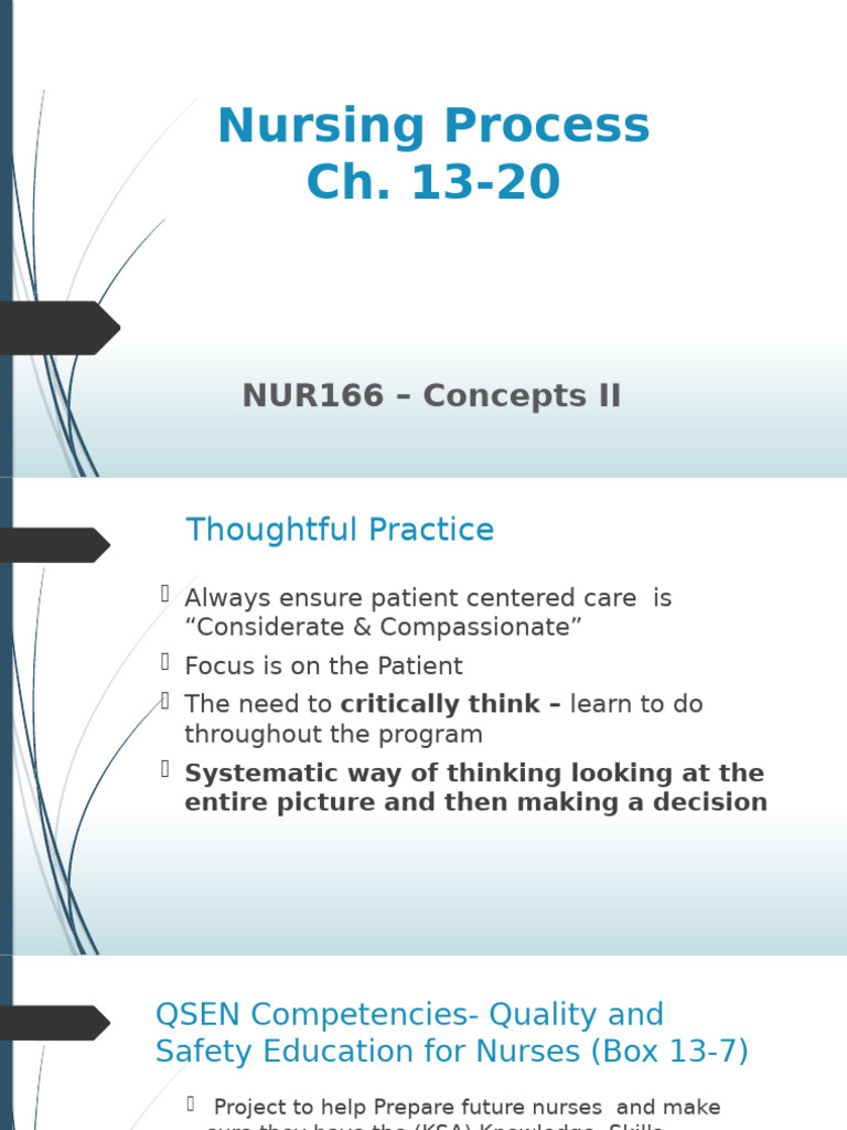 NUR 166 Nursing Process Ch. 13-20 | PDF