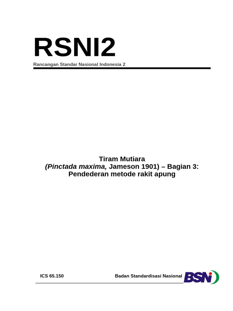 RSNI 3 Pendederan Rakit Apung | PDF