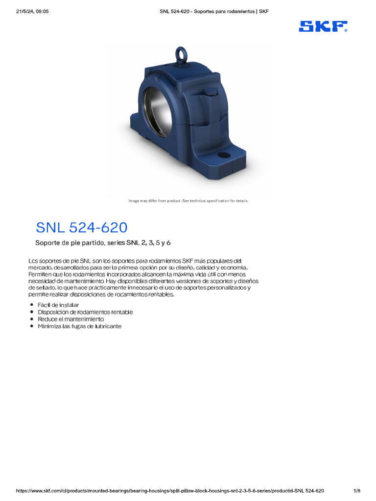 SNL 524-620 - Soportes para Rodamientos - SKF | PDF