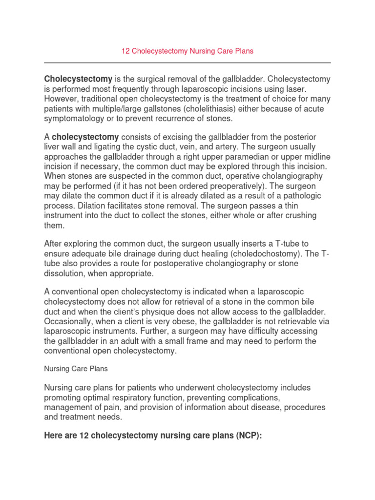 Cholecystectomy | PDF | Gallbladder | Wellness