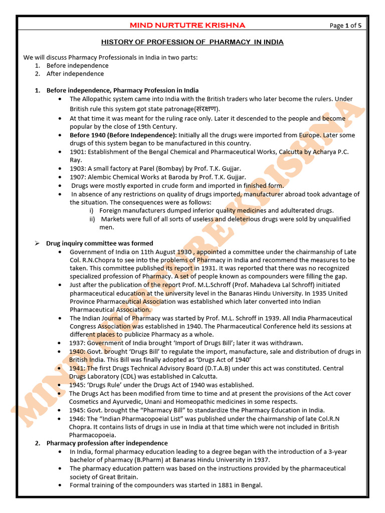 L-1 History of Pharmacy in India | PDF