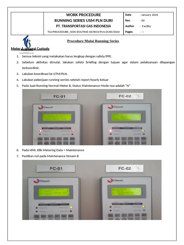 RUNNING SERIES USM PLN DURI (Meter A Custody) | PDF