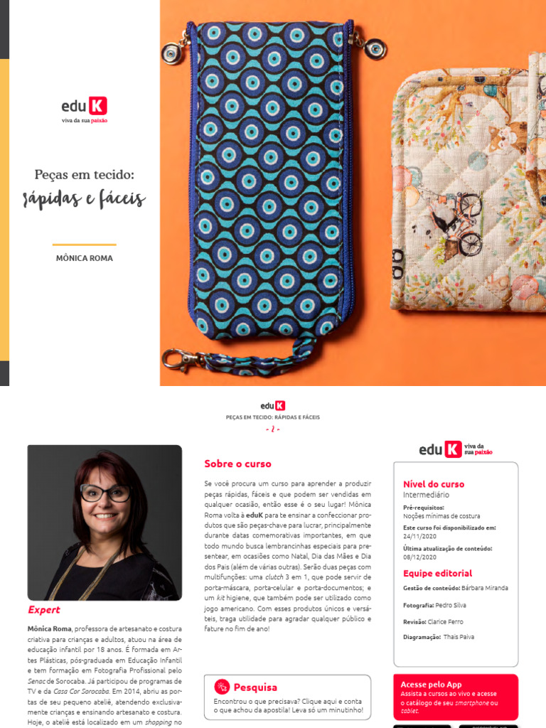 Apostila - Pe As em Tecido R Pidas e F Ceis | PDF