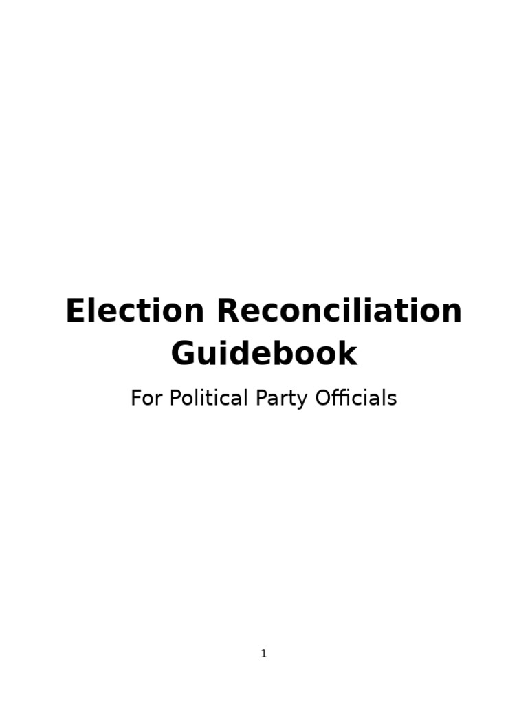 Political Party Reconciliation Guidebook v4 | PDF | Voting | Evaluation Methods
