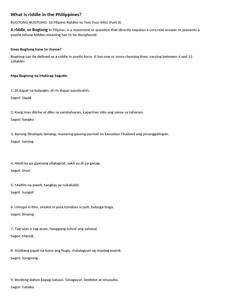 Riddles and Proverbs | PDF