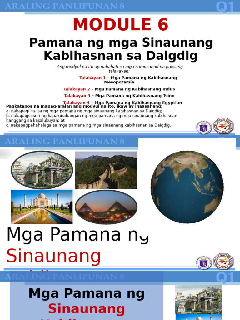 q1 Module 6 Pamana NG Sinaunang Kabihasnan | PDF