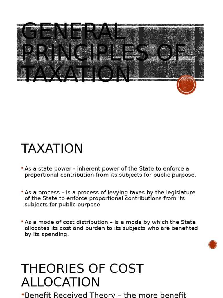 General Principles Taxation | PDF