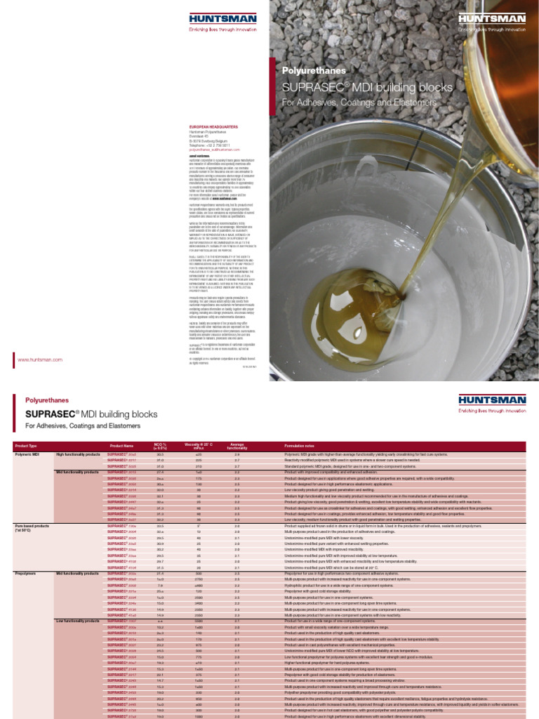 PU SUPRASEC Building Blocks Brochure | PDF