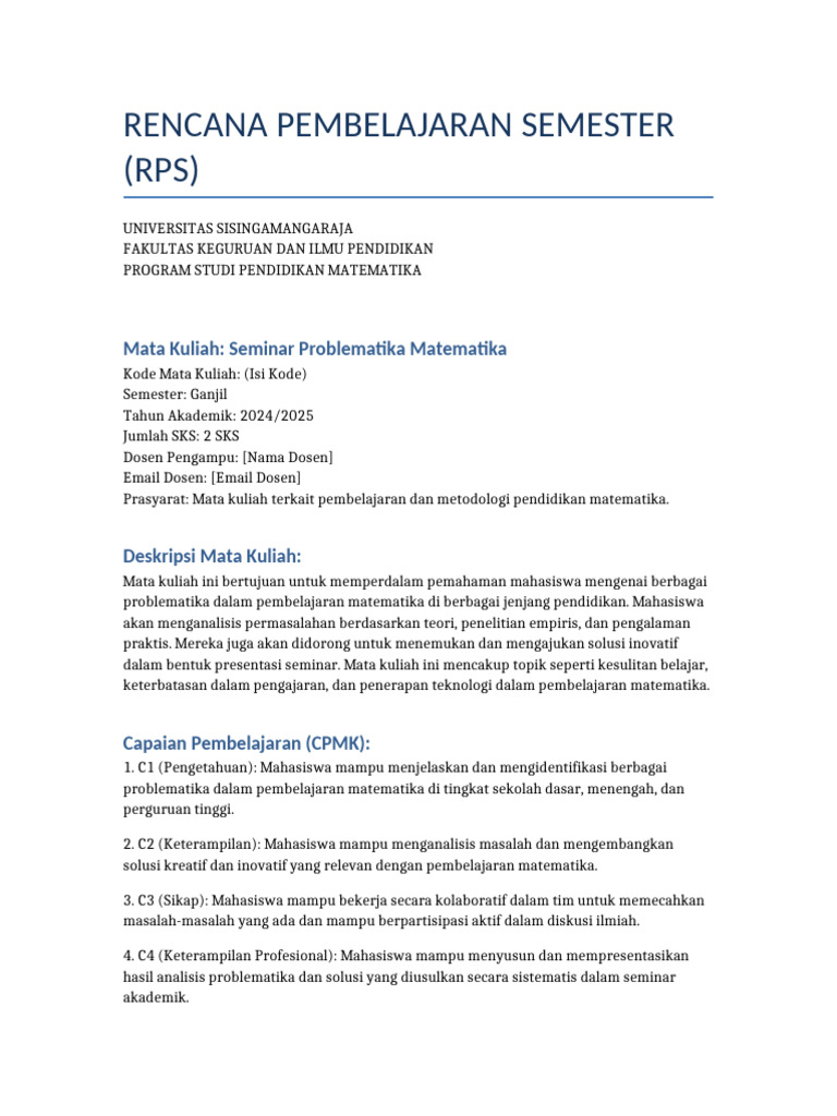 RPS Seminar Problematika Matematika | PDF