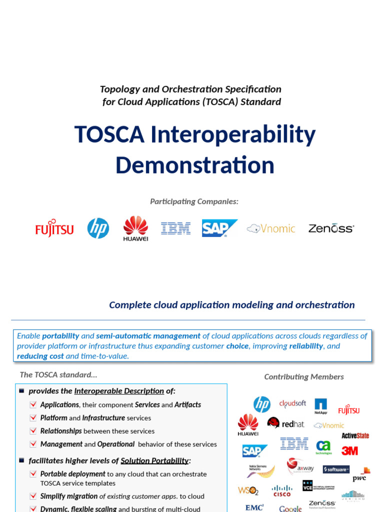 Topology and Orchestration Specification For Cloud Applications (TOSCA ...