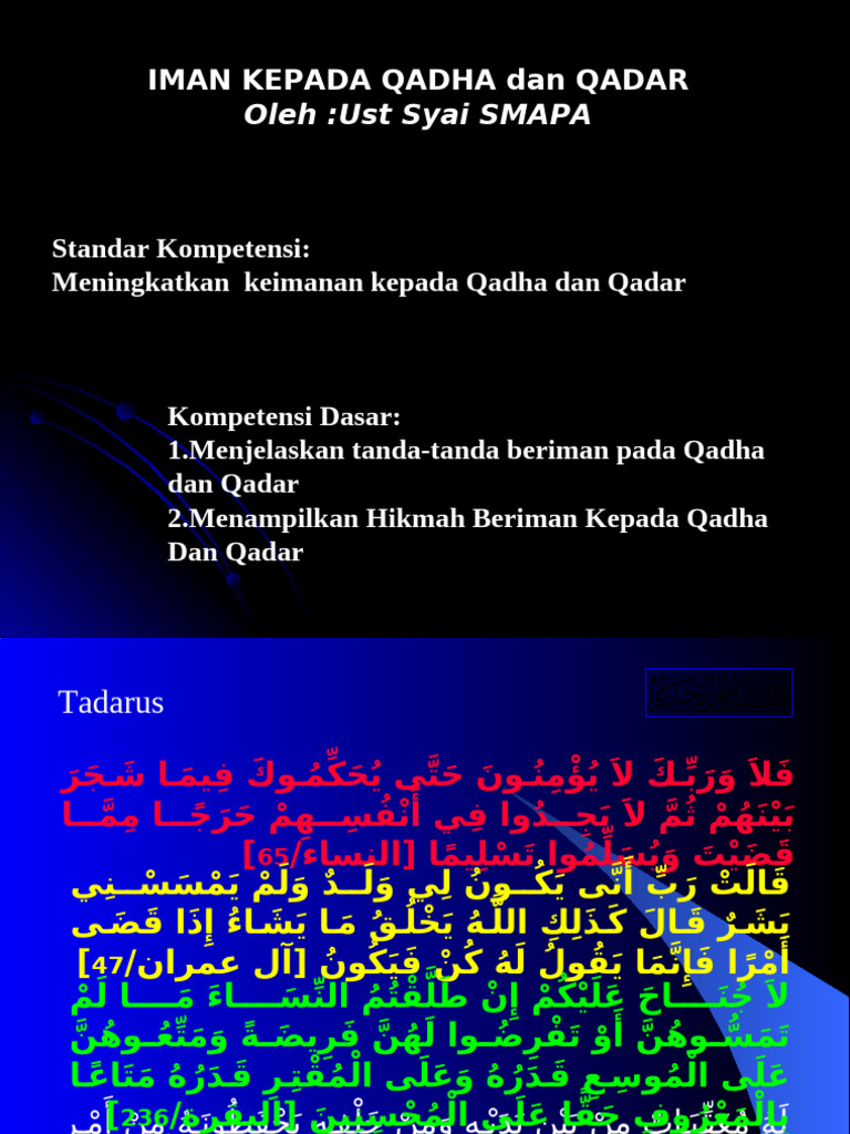 Iman Kepada Qadha Dan Qadar | PDF