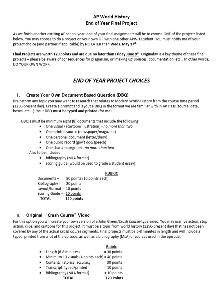 End of Year Final Project 2023 | PDF