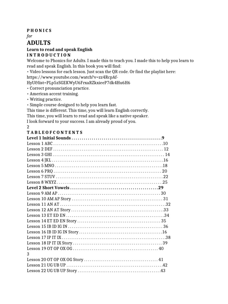 Phonics For Adults - Adult Phonics Reading Program | PDF