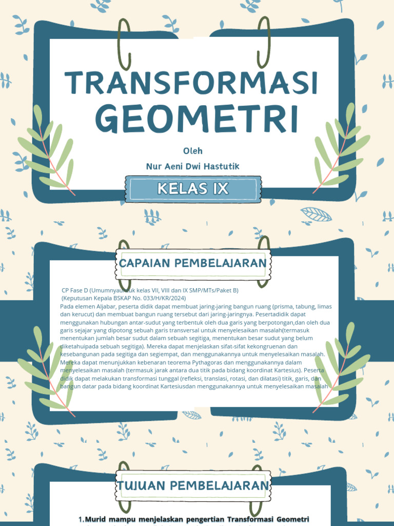 Transformasi Geometri | PDF | Metode & Bahan Ajar