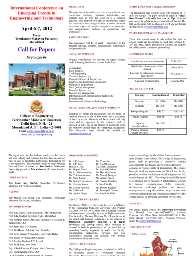 Conference Brochure COE-Final | PDF | Economy Of India | Engineering