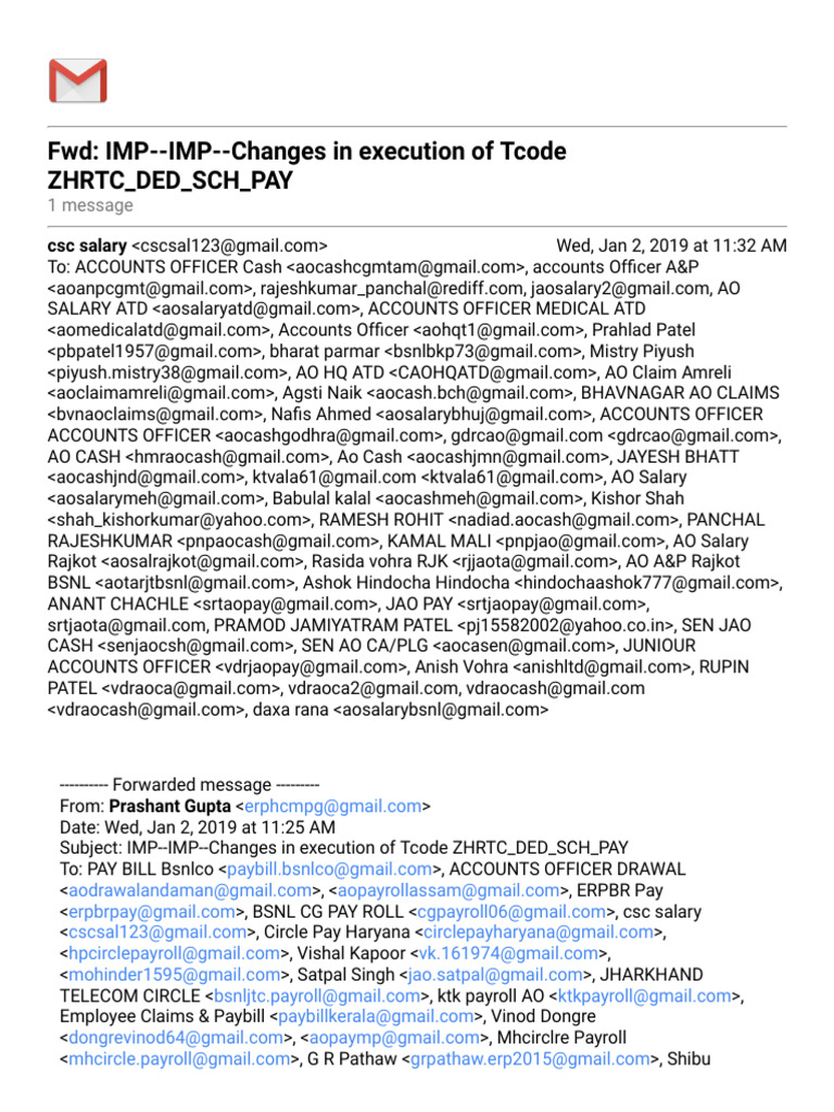 Changes in Execution of Tcode ZHRTC - DED - SCH - PAY | PDF | Finance & Money Management