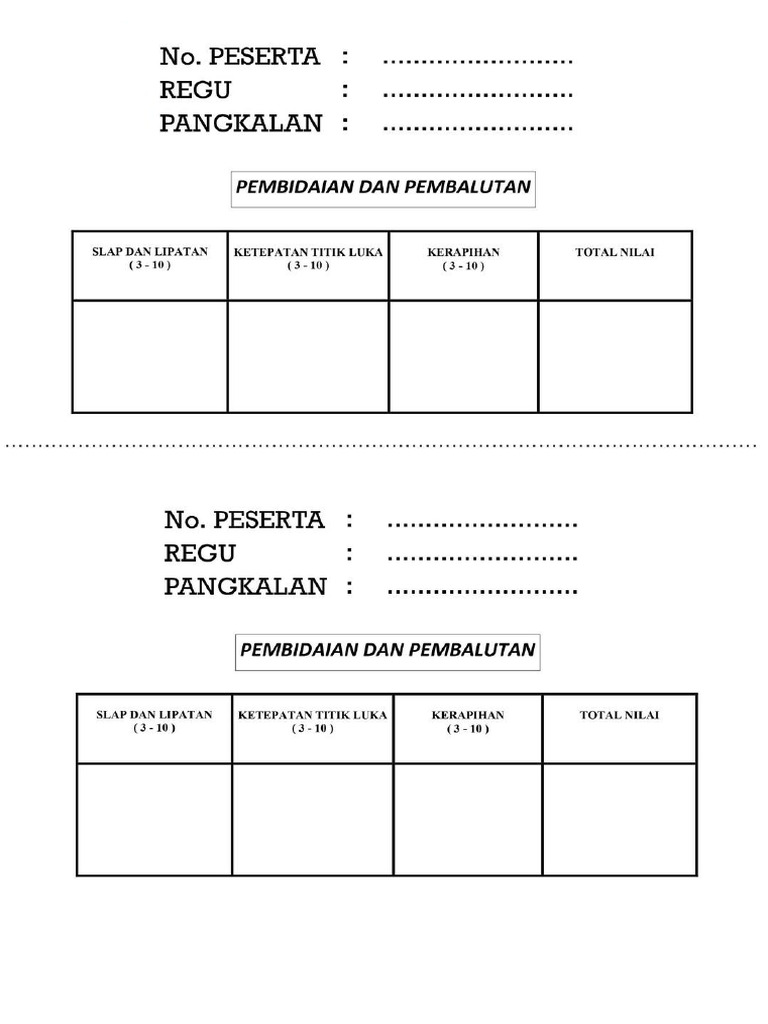Form Penilaian PPGD LPR Kwarrcab Js 2024 | PDF