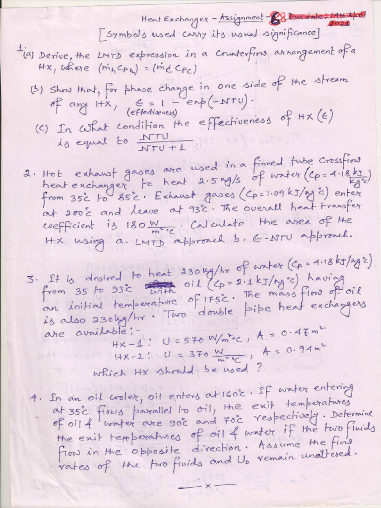 Assignment 8_heat Exchanger | PDF
