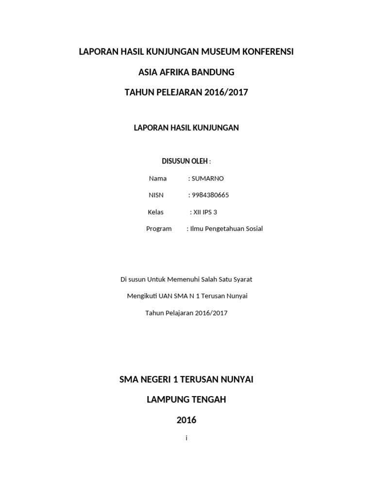 Laporan Hasil Kunjungan Museum Konferens | PDF