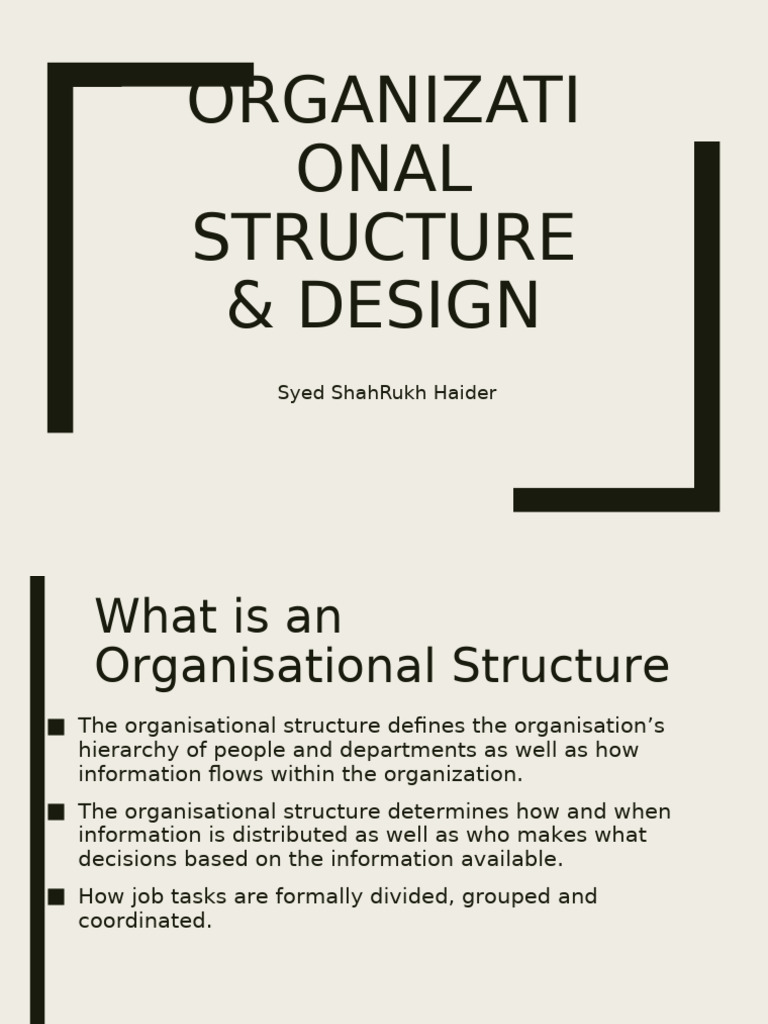 Lecture 23 Organizational Structure Design | PDF