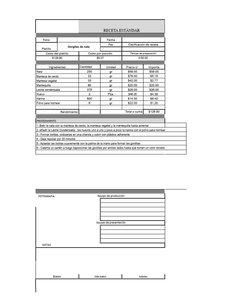 Recetas Del Proyecto | PDF